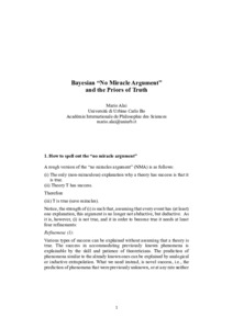 Bayesian “No Miracle Argument” and the Priors of Truth - PhilSci-Archive